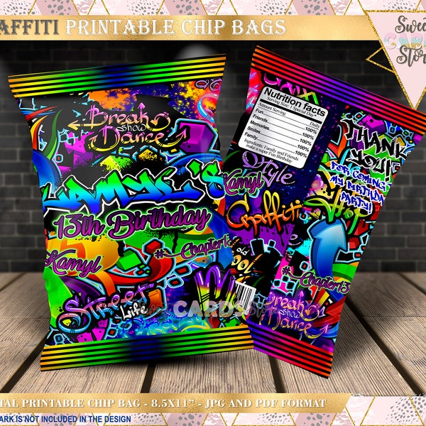 Graffiti Chip Bags - Etsy