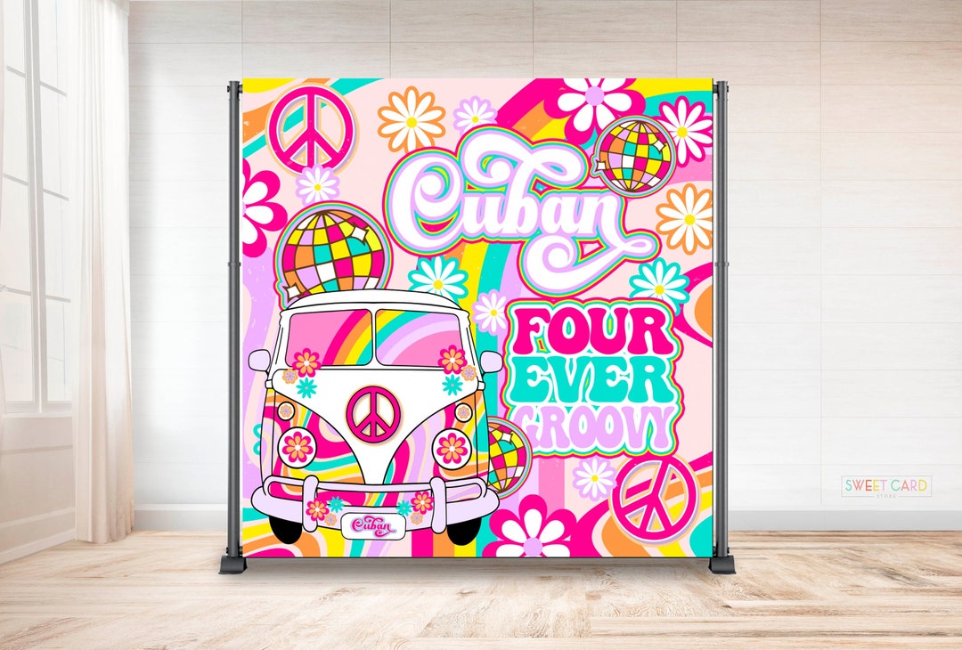 60s 70s Groovy Retro Backdrop Digital Design Four Ever Groovy Banner ...