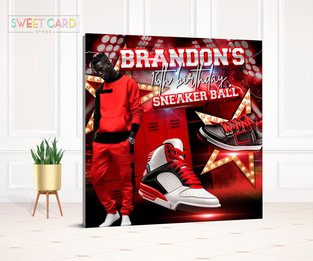 SNEAKER PARTY BACKDROP Pop Culture Backdrop Basketball Man Birthday ...
