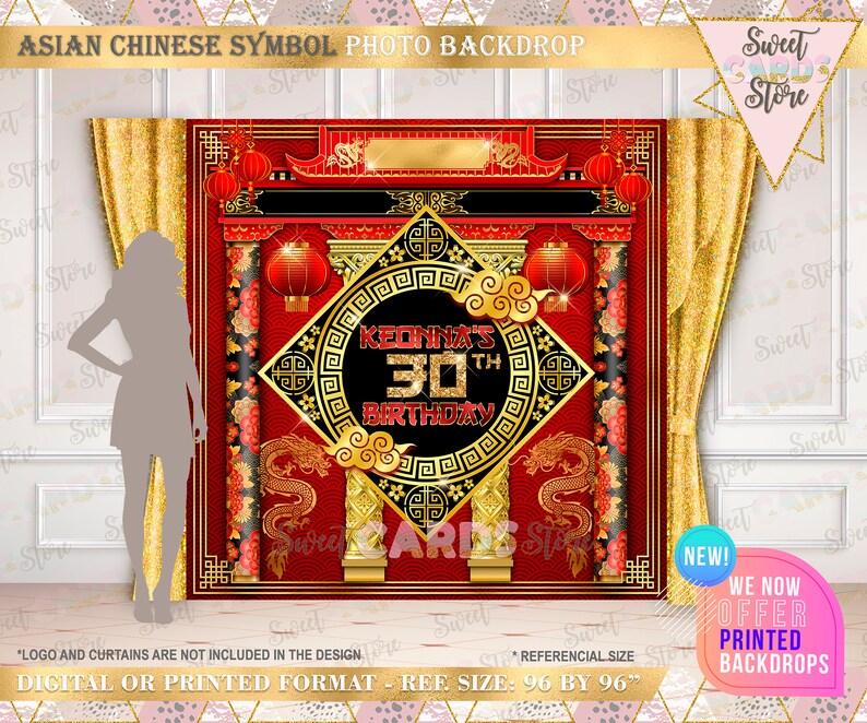 Asian Chinese Party Printable Backdrop Chinese Party | Etsy