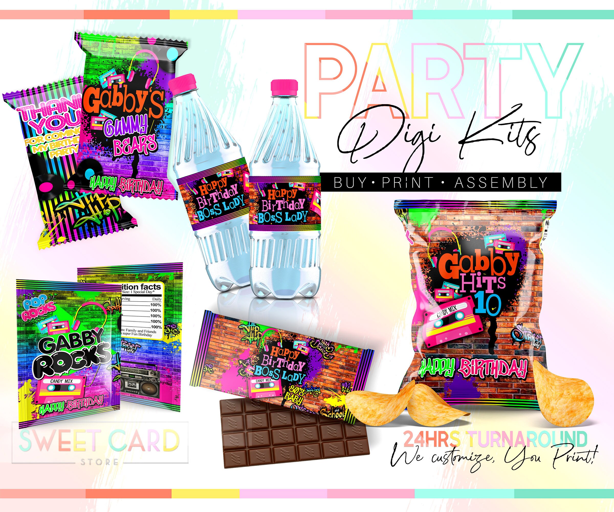 GRAFFITI CANDY WRAPPERS Graffiti Retro 80s 90s Candy Bar | Etsy