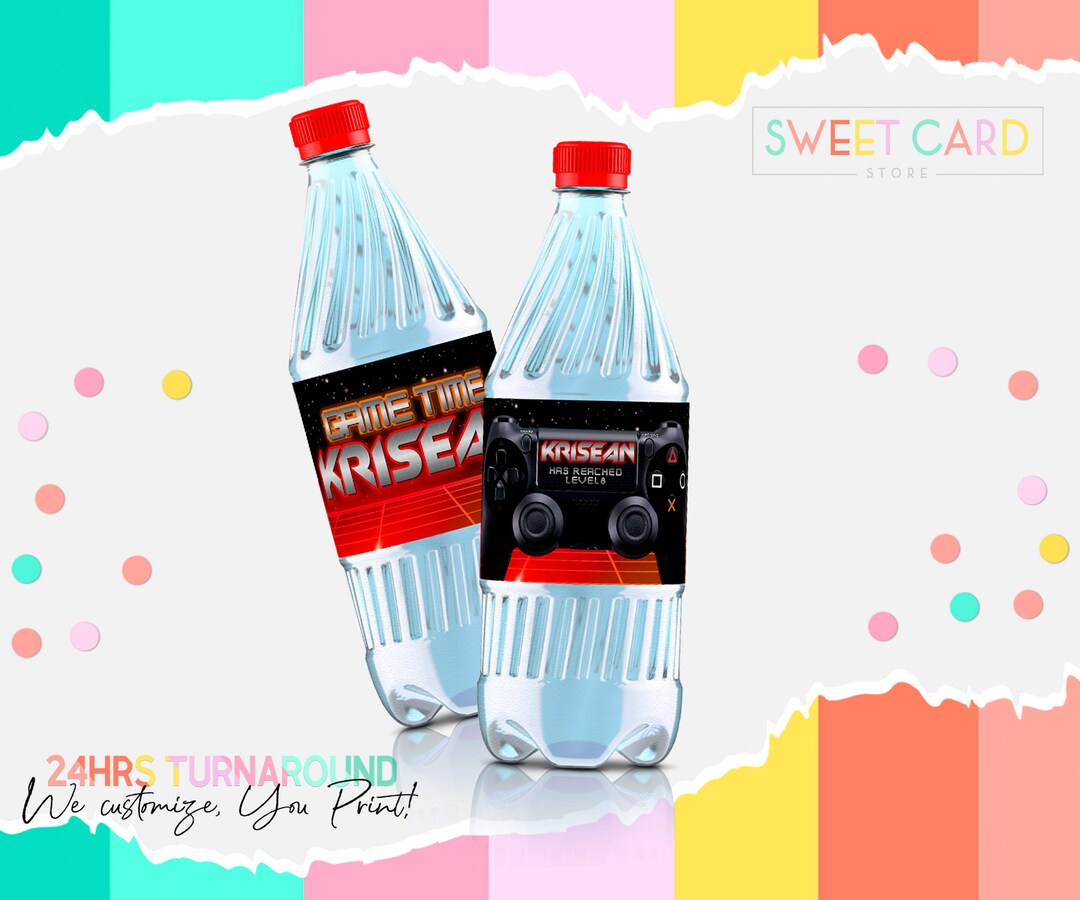 GAMER WATER LABELS, Gamer Birthday Party Water Labels, Gamer Gaming ...