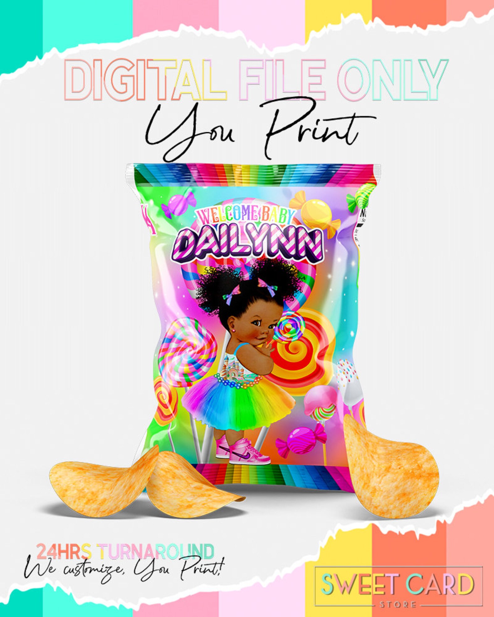 Candyland Baby Shower Water Labels Candyland Sweets Candy | Etsy