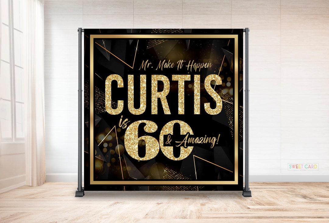 Black Gold Bokeh Printable Backdrop, Prom Party Backdrop, Black and ...