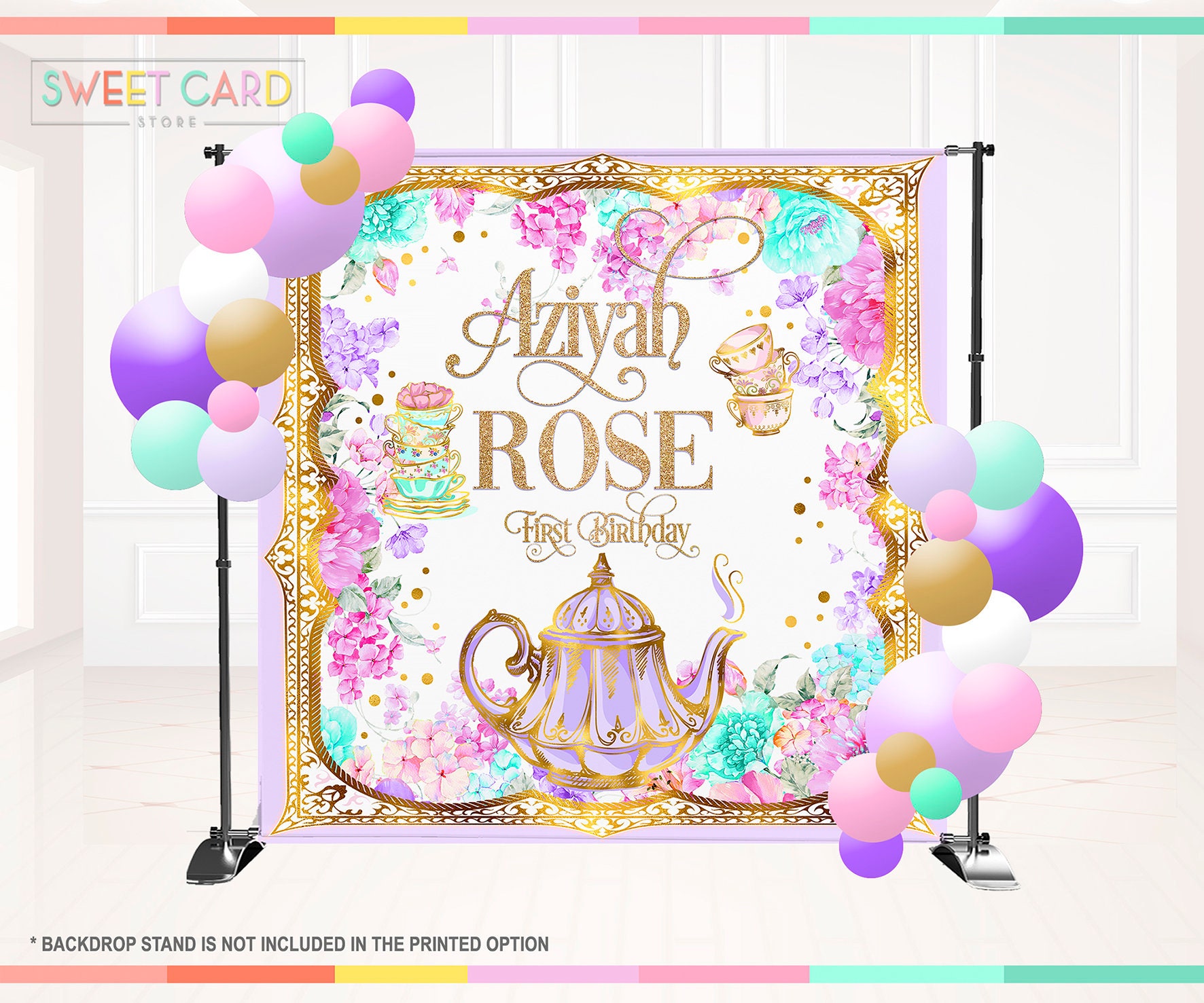 TEA BIRTHDAY BACKDROP Tea Birthday Party Backdrop Garden Tea - Etsy