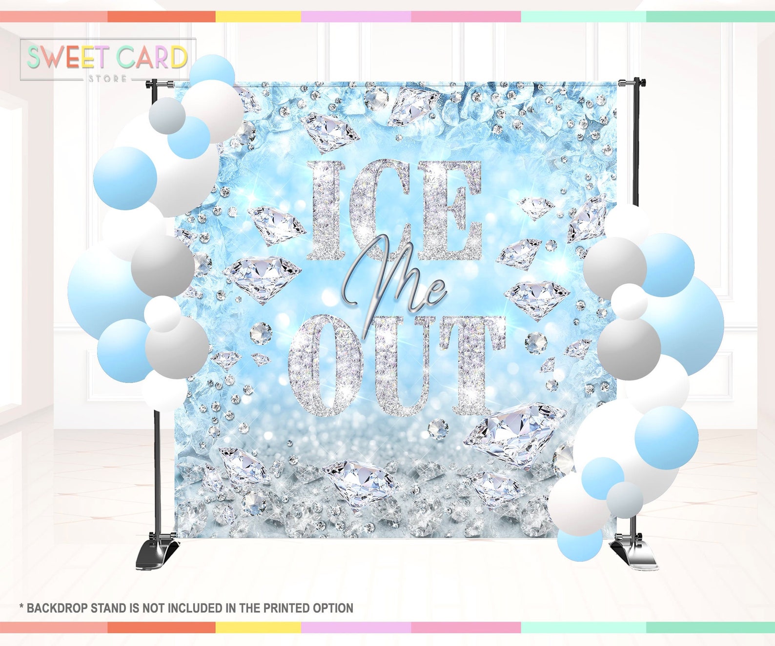 Ice Me Out Backdrop Ice Me Out Diamonds Party Backdrop - Etsy
