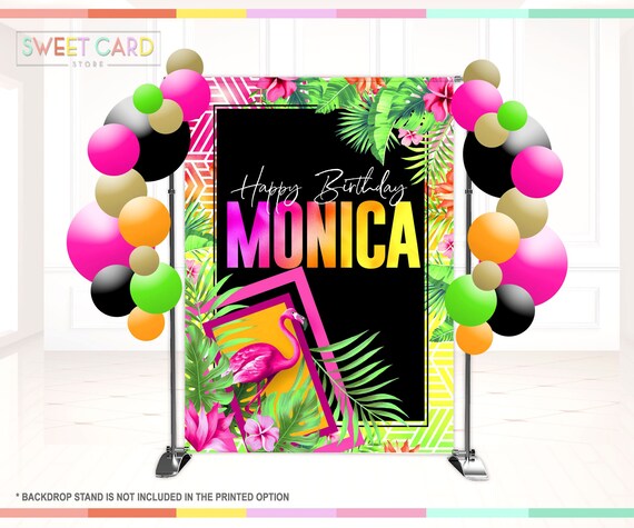 Flamingo Floral Tropical Backdrop Flamingo Party Backdrop | Etsy