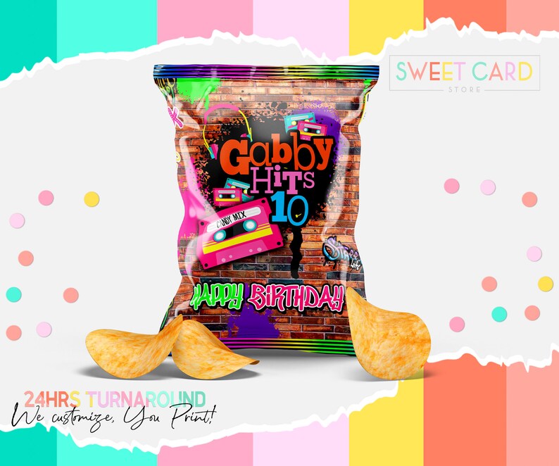 GRAFFITI PARTY PACKAGE 80s 90s Retro Party Printable Candy - Etsy