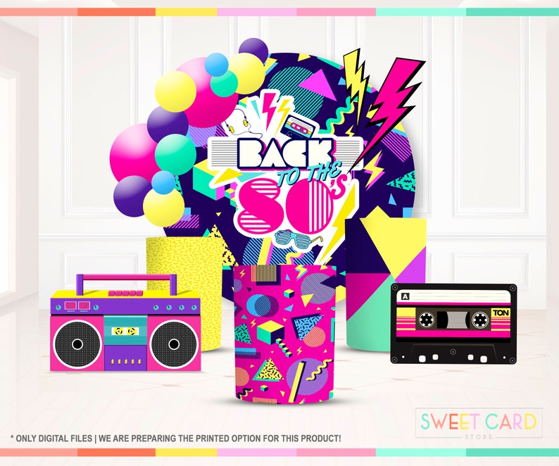 RETRO PRINTABLE BACKDROP Retro 80s 90s Birthday Backdrop | Etsy