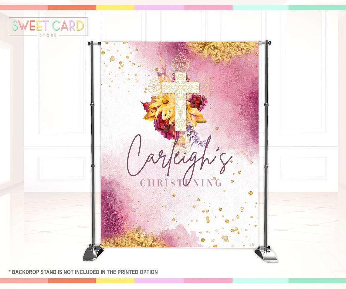 AUTUMN BAPTISM BACKDROP Baptism Christening Backdrop Baptism - Etsy