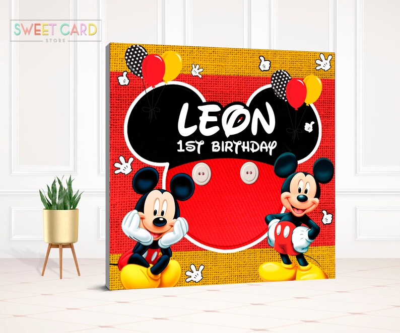 Mickey Mouse Party Backdrop Classic Mickey Backdrop Burlap - Etsy
