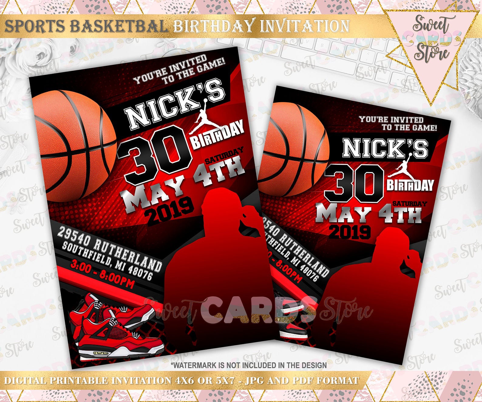 Invitations & Announcements Paper & Party Supplies Paper Digital File ...