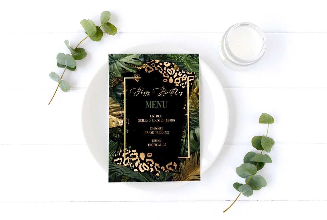 SAFARI MENU CARDS, Jungle Safari Menu Table Card, Jungle Safari Menu ...