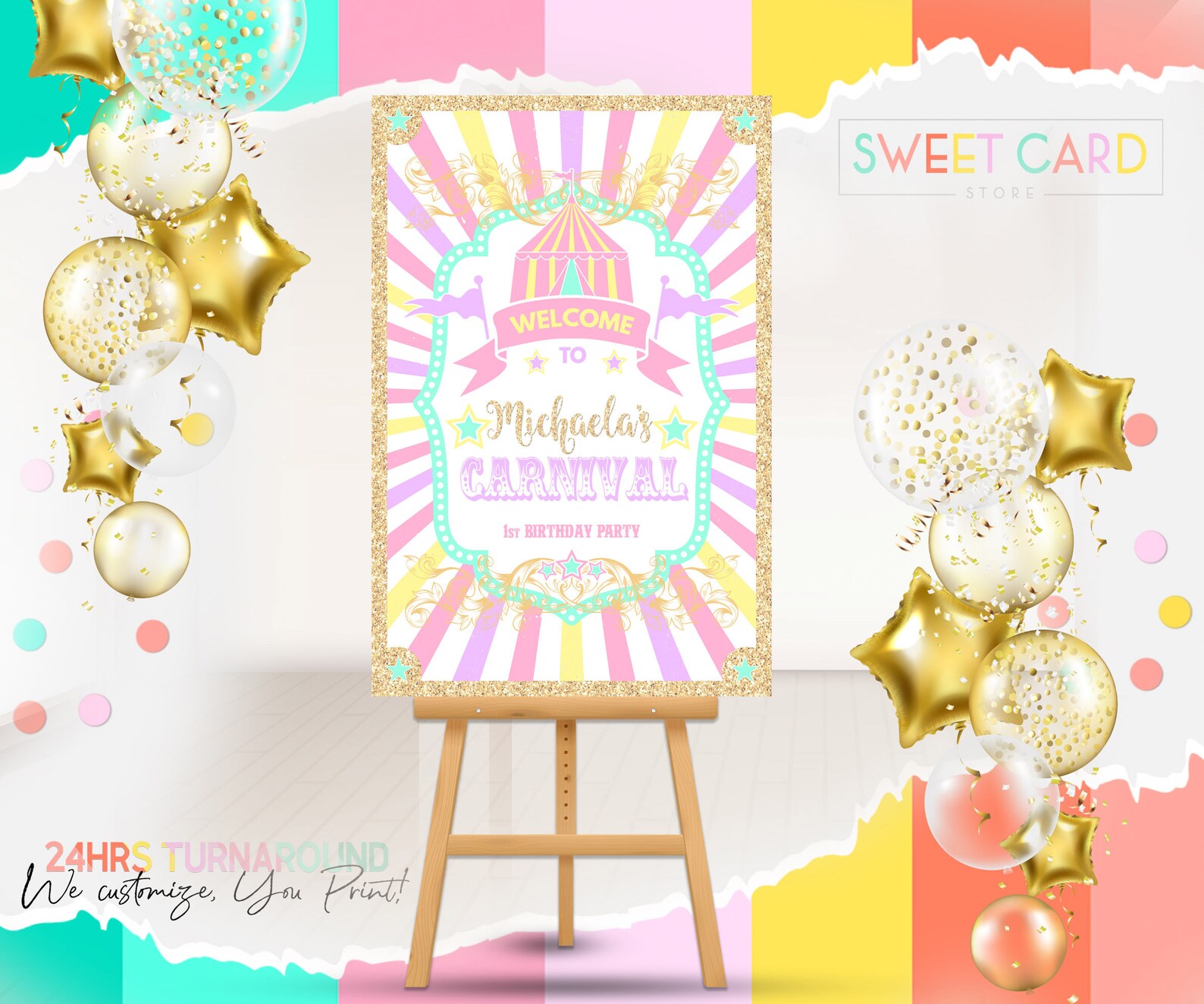 CARNIVAL WELCOME SIGN Carnival Circus Birthday Printable | Etsy