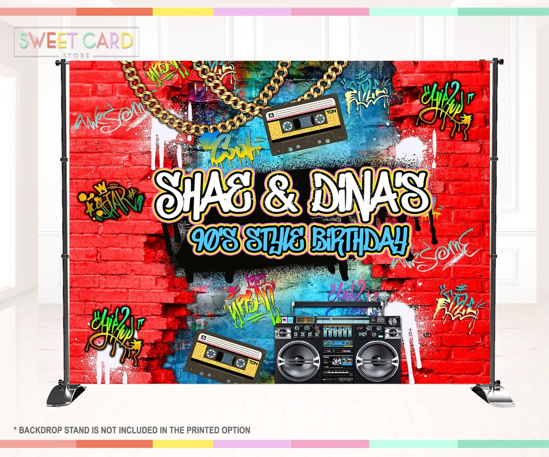 80s 90s Graffiti Party Backdrop 90s Retro Backdrop Retro Backdrop ...
