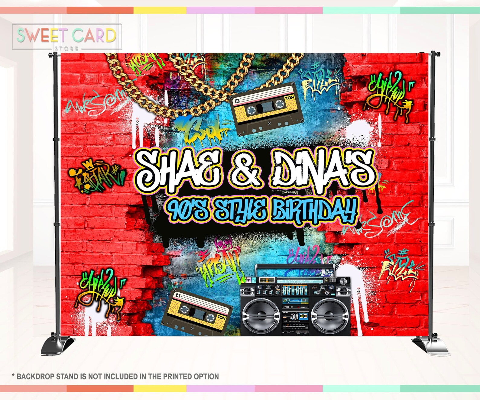 80's 90's Graffiti Party Backdrop 90s Retro Backdrop - Etsy