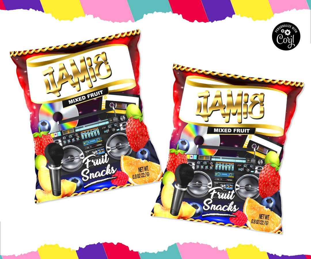 Buy Graffiti 80s 90s Retro Printable Snack Labels, Urban Retro 80s ...