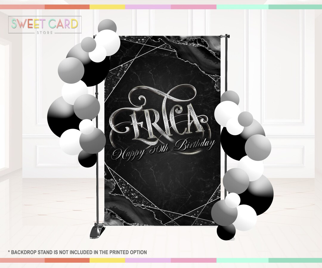 Gemstone Birthday Backdrop, Gemstone Marble Backdrop 40th 50th 60th ...