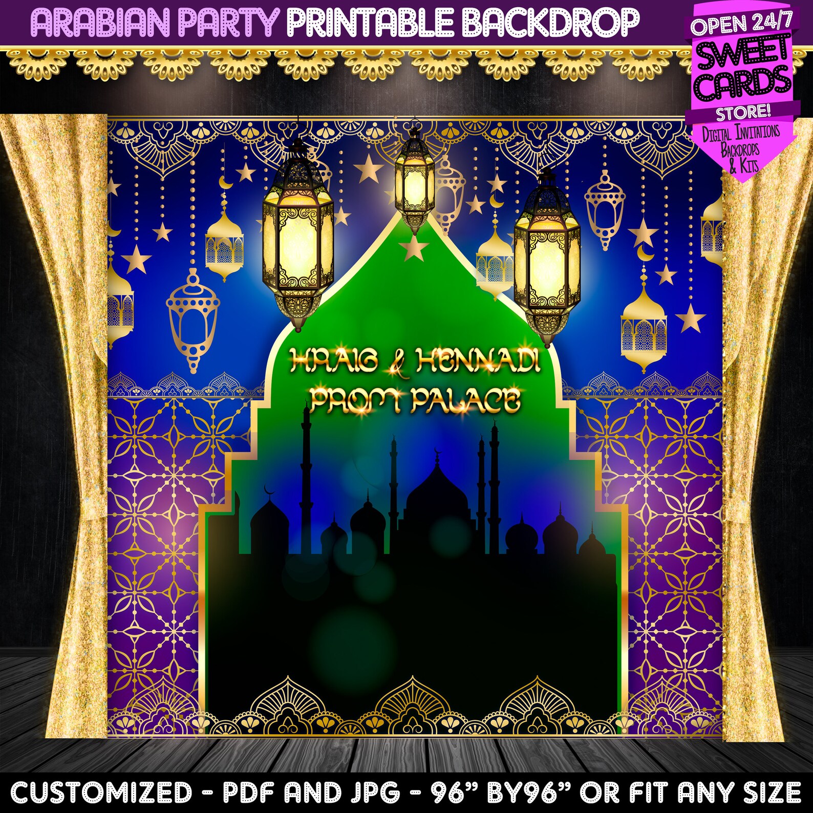 Arabian Moroccan Party Printable Backdrop Arabian Party - Etsy