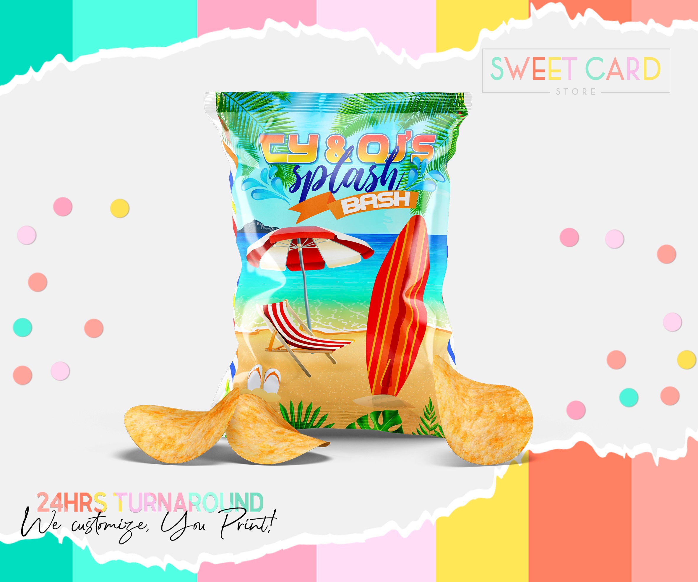 BEACH PARTY PACKAGE Beach Splash Party Chip Bag Beach | Etsy