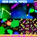Neon Digital Papers, Neon Pattern, Background, Light, Splash, Glow in ...