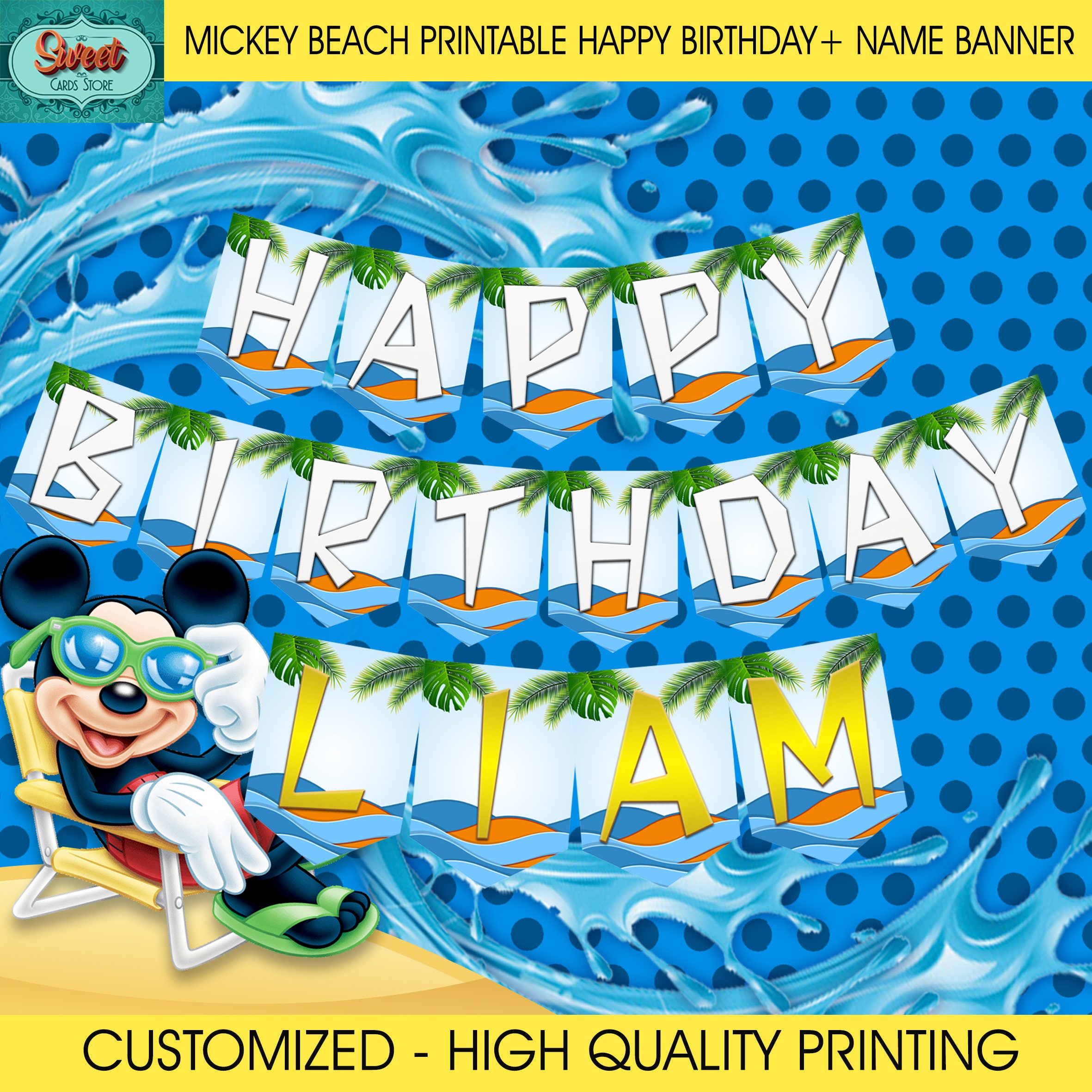 Mickey Mouse Name Banner