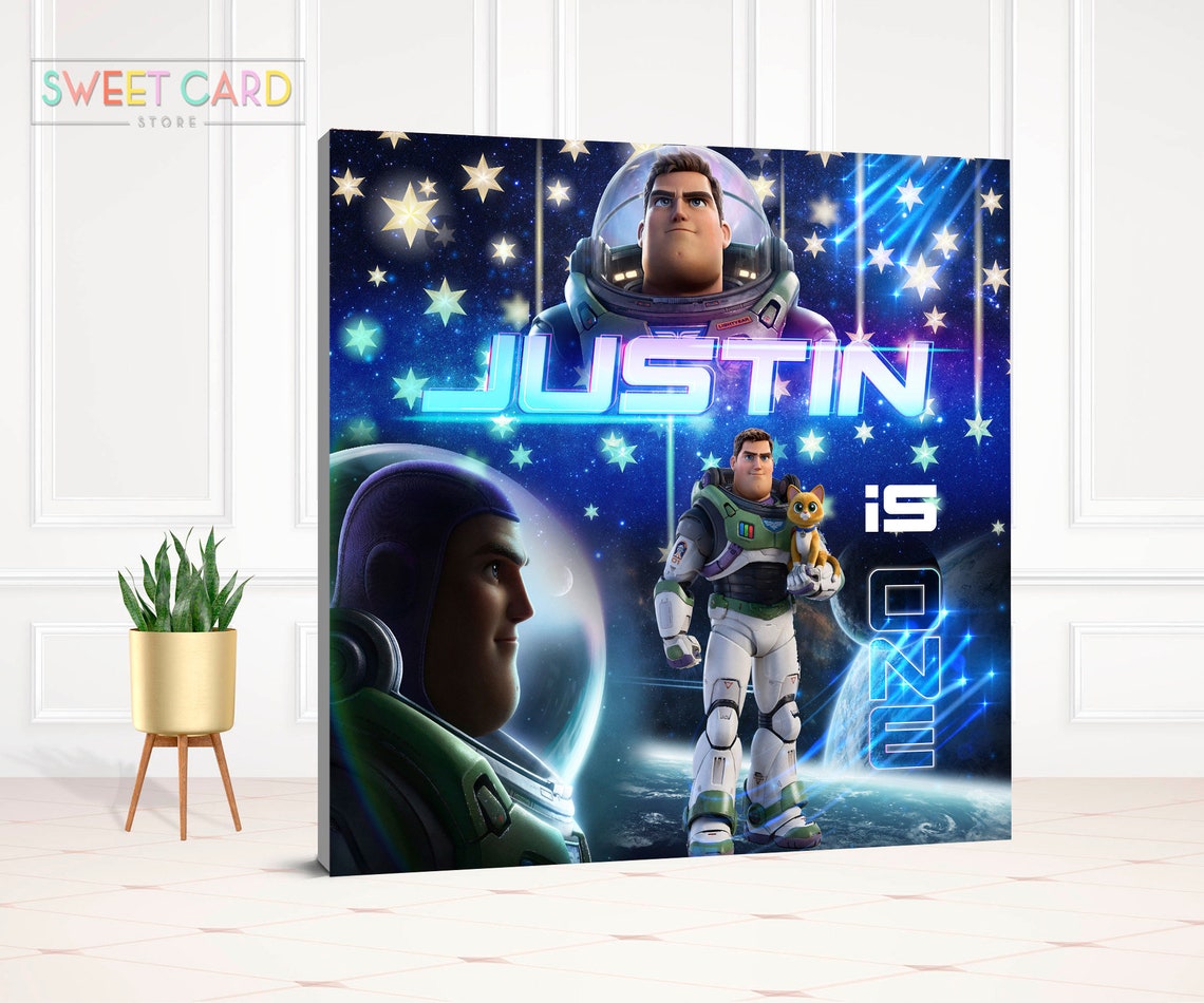 Buzz Lightyear Birthday Backdrop Lightyear Space - Etsy
