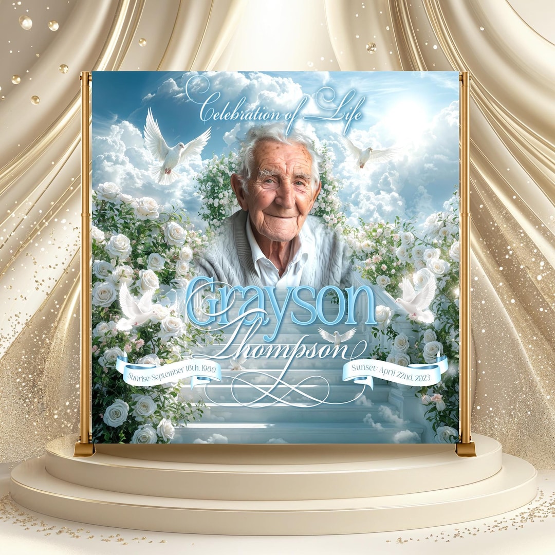 Repass Backdrop, Memorial Backdrop, Funeral Banner Background, Memorial ...