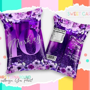 FLORAL CHIP BAG, Flowers Butterflies Chip Bags, Floral Butterfly Chips ...