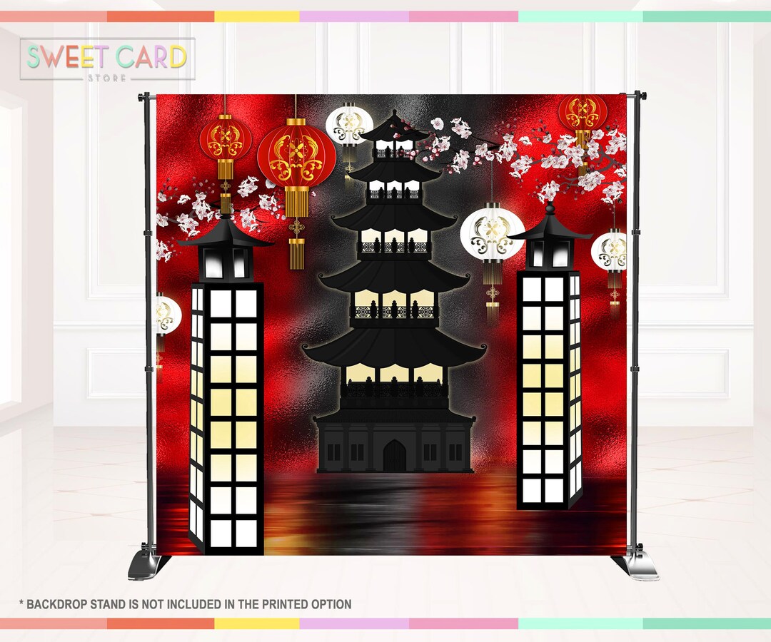 Asian Chinese Party Printable Backdrop, Chinese Party Backdrop, Chinese ...