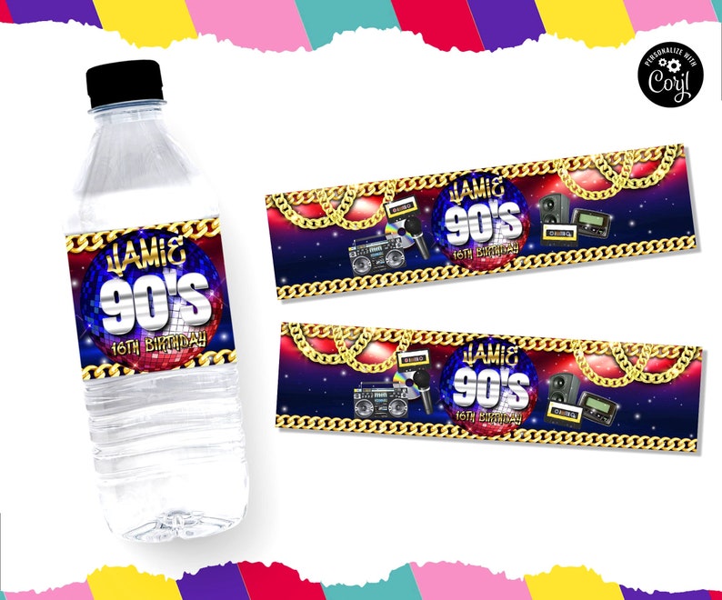 Graffiti 80s 90s Retro Printable Water Labels Urban Retro 80s - Etsy