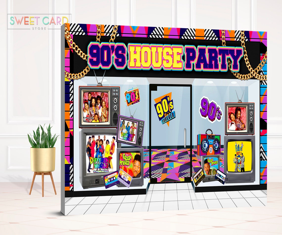 80's 90's Retro Party Backdrop 90s Retro Backdrop - Etsy