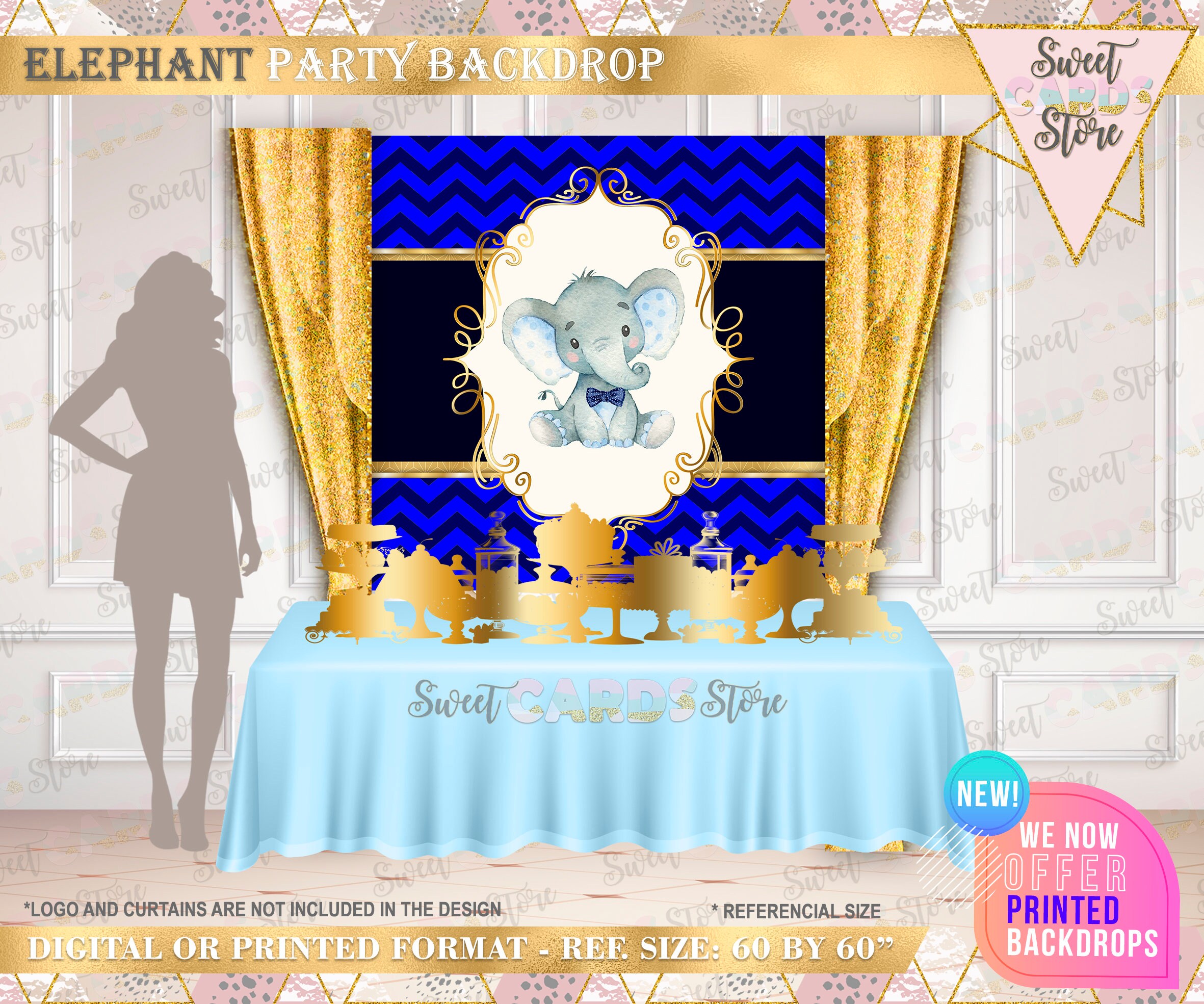 Elephant Baby Shower Backdrop Elephant Baby Shower Elephant | Etsy