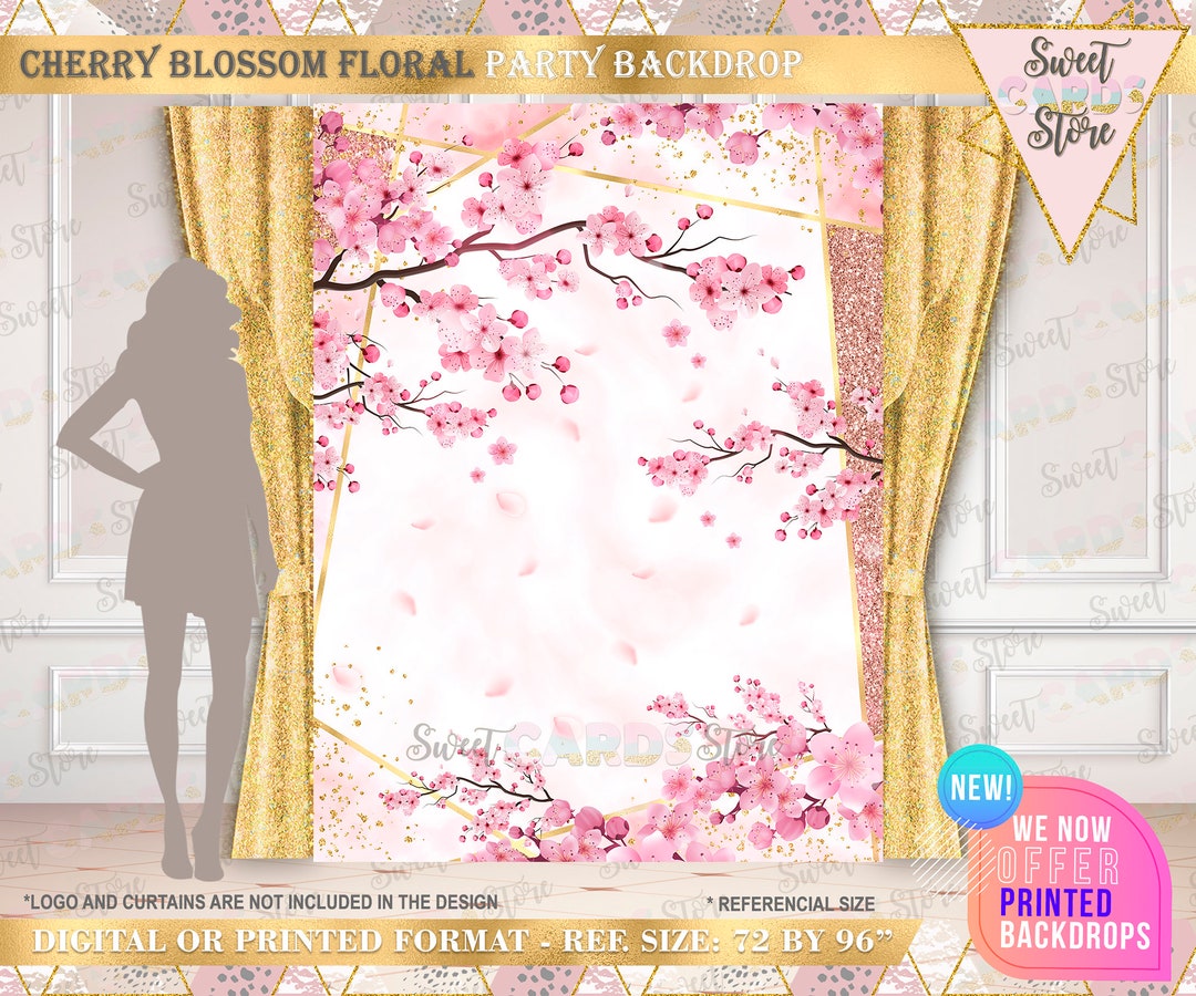 Cherry Blossom Floral Baby Shower Birthday Backdrop Floral Backdrop ...