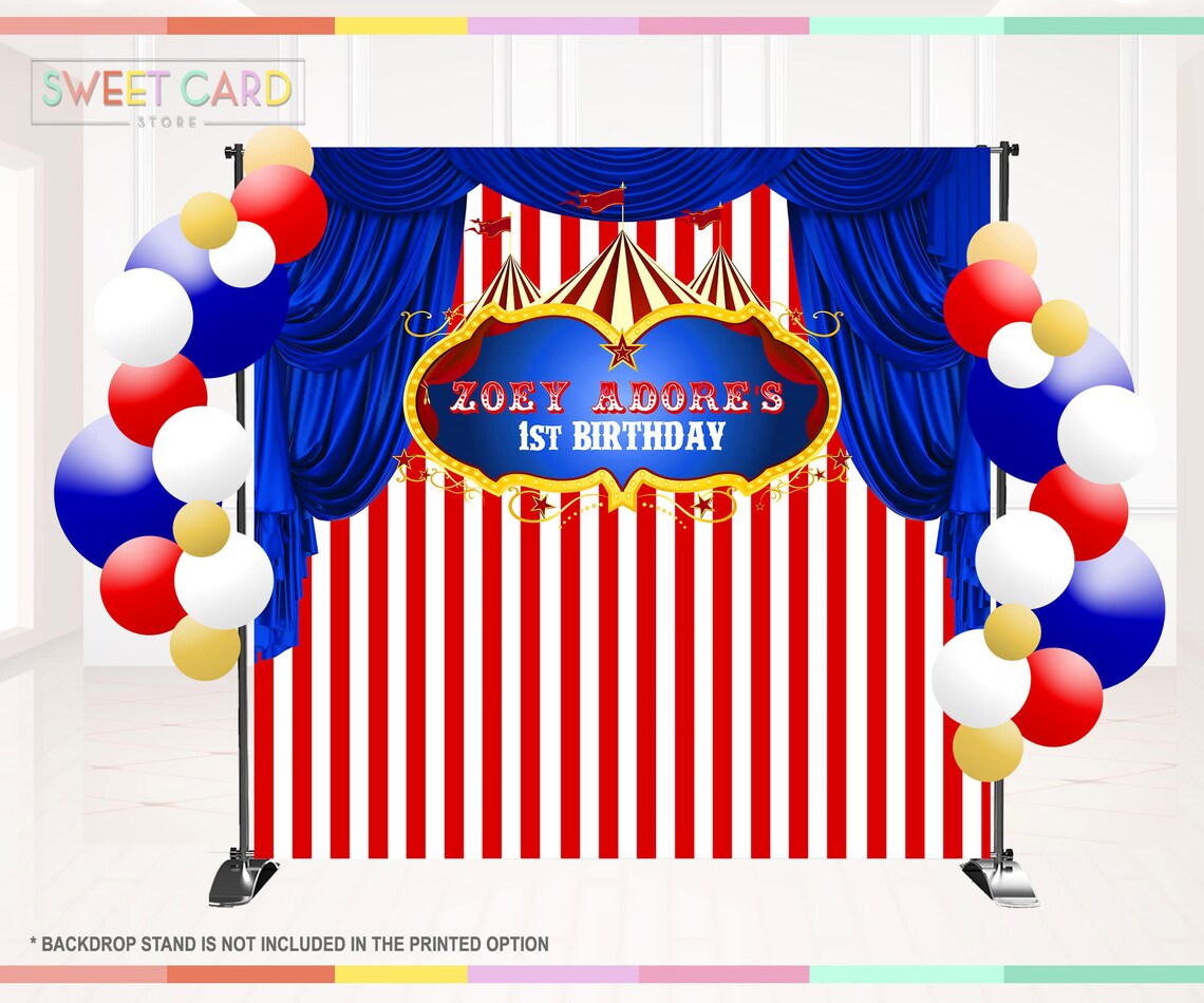 Circus Tent Printable Party Backdrop Circus Party Backdrop - Etsy