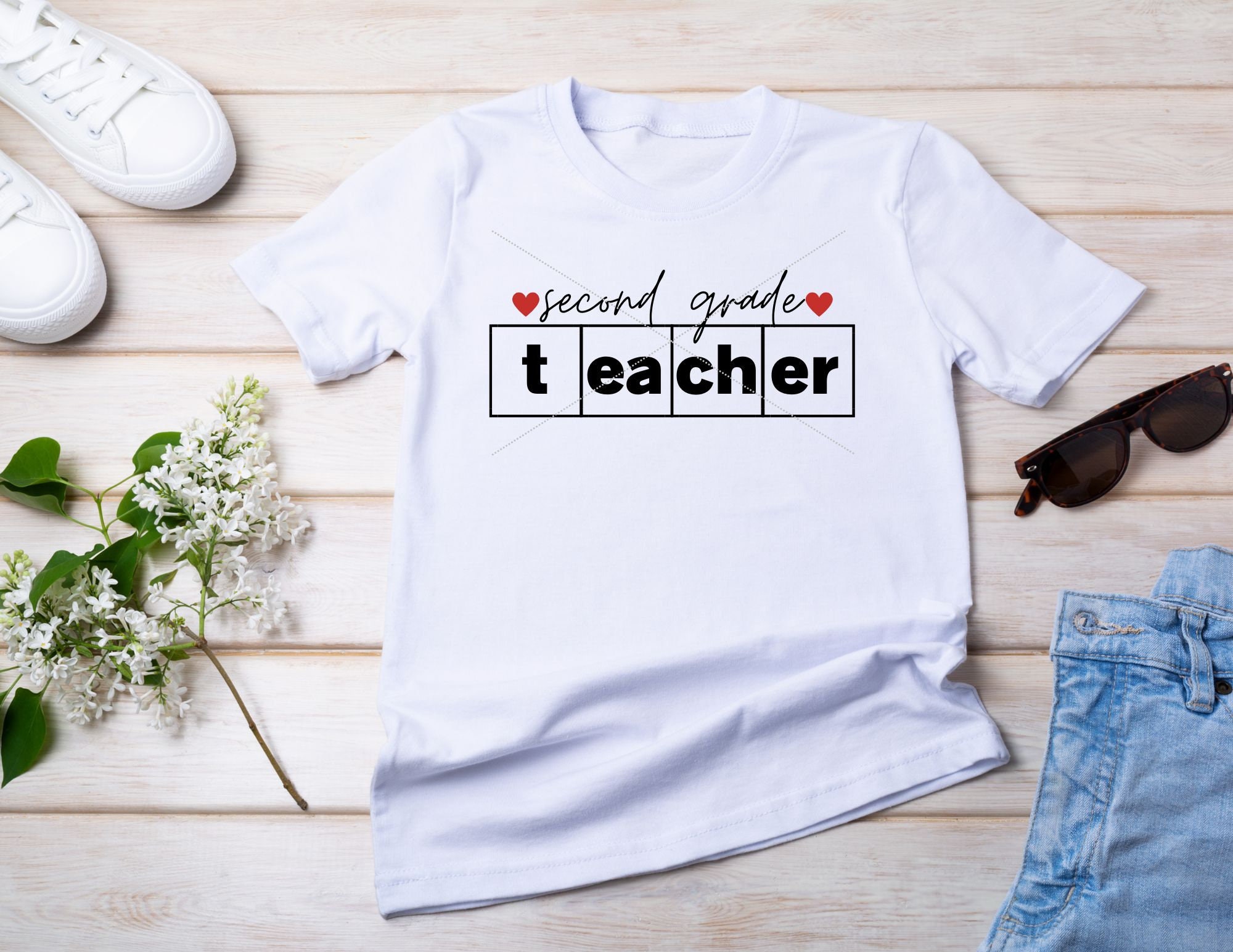 Second Grade Teacher Cut File - Etsy