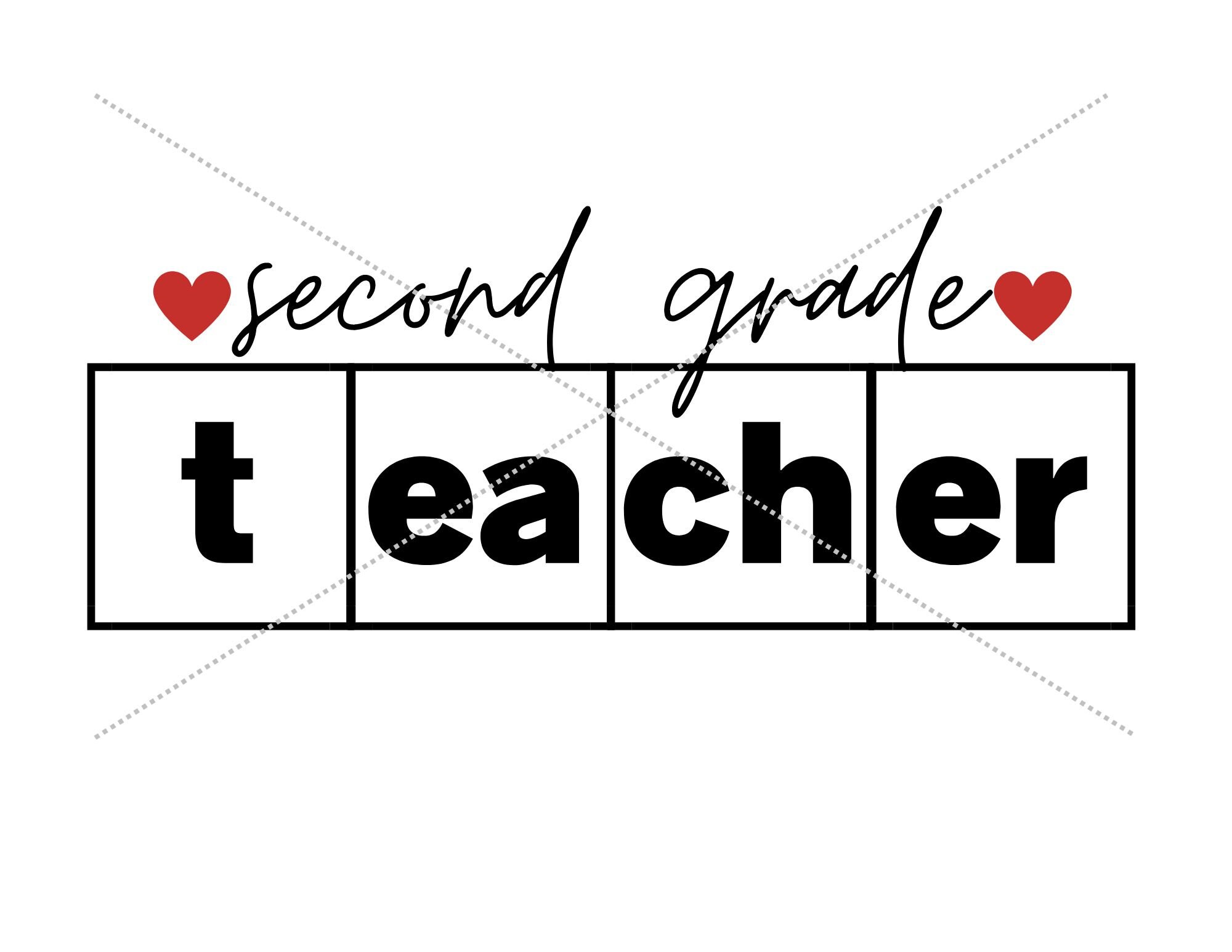 Second Grade Teacher Cut File - Etsy