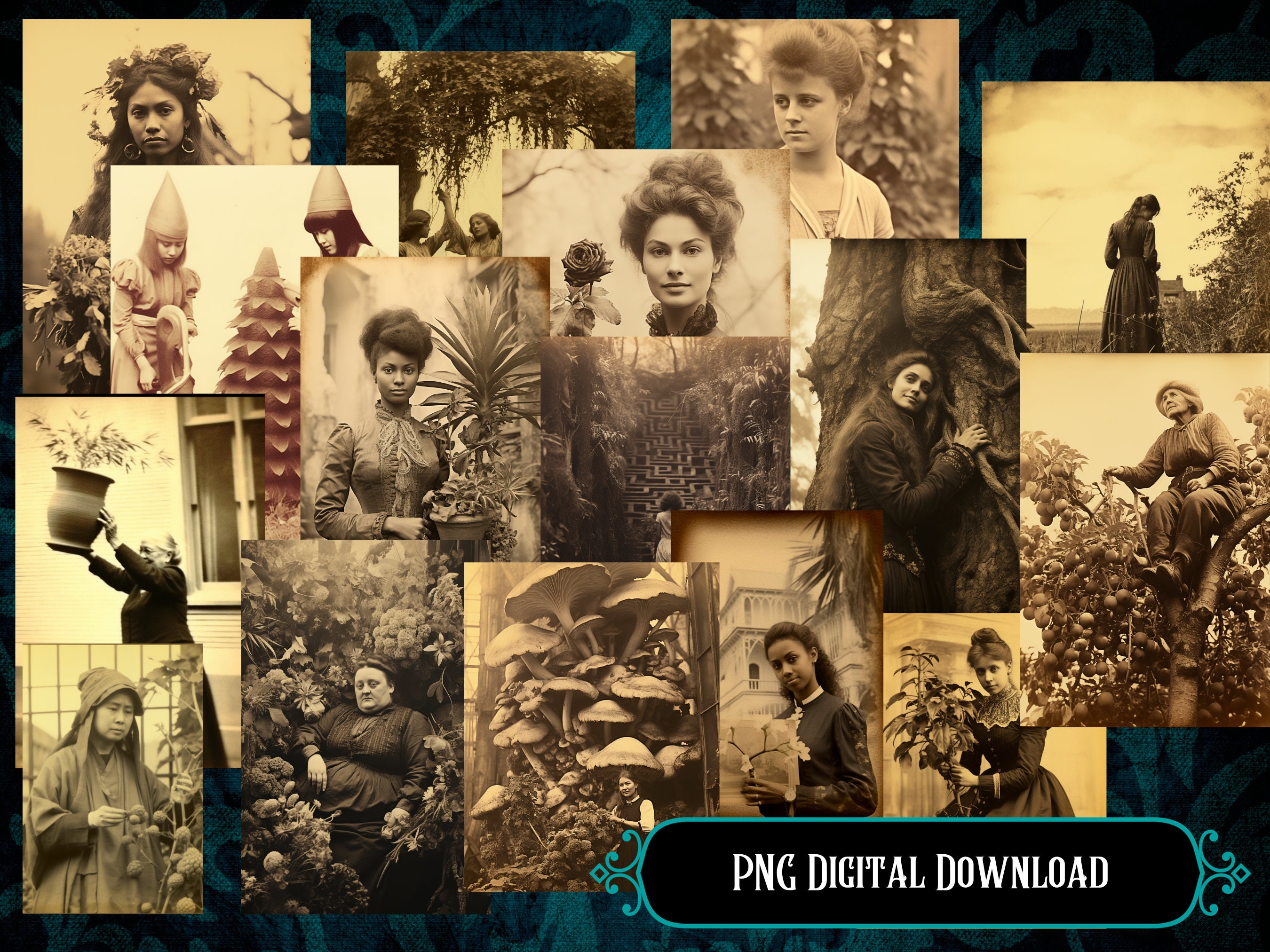 Victorian Women and Their Plants Digital Photo Pack, 75 Victorian ...