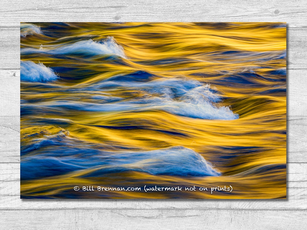 Autumn Rapids Abstract Photo Art Home Office Color Photograph River ...