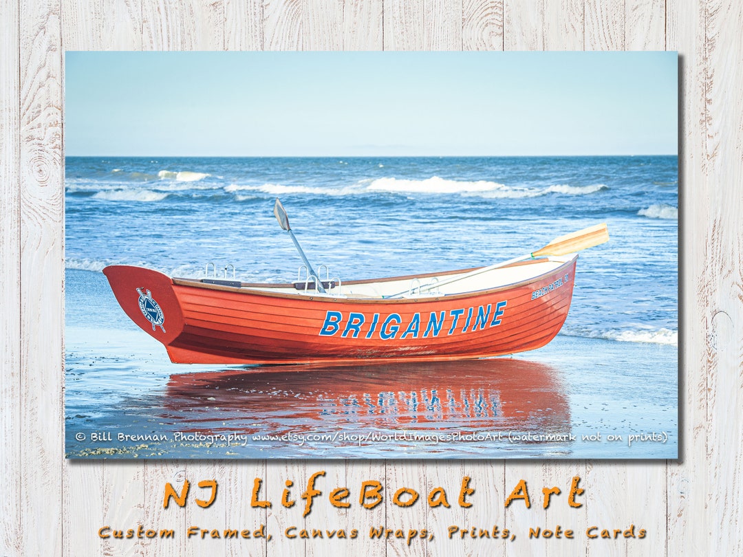 Brigantine NJ Lifeboat Framed Canvas Art Print Photography Design Decor ...