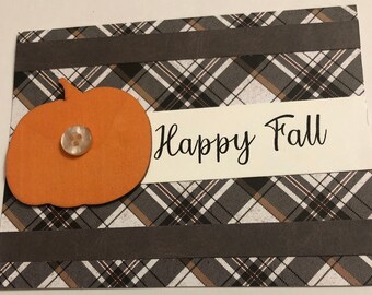 Pumpkin Card / Happy Fall Card / Pumpkin Patch Card / Handmade Die Cut ...