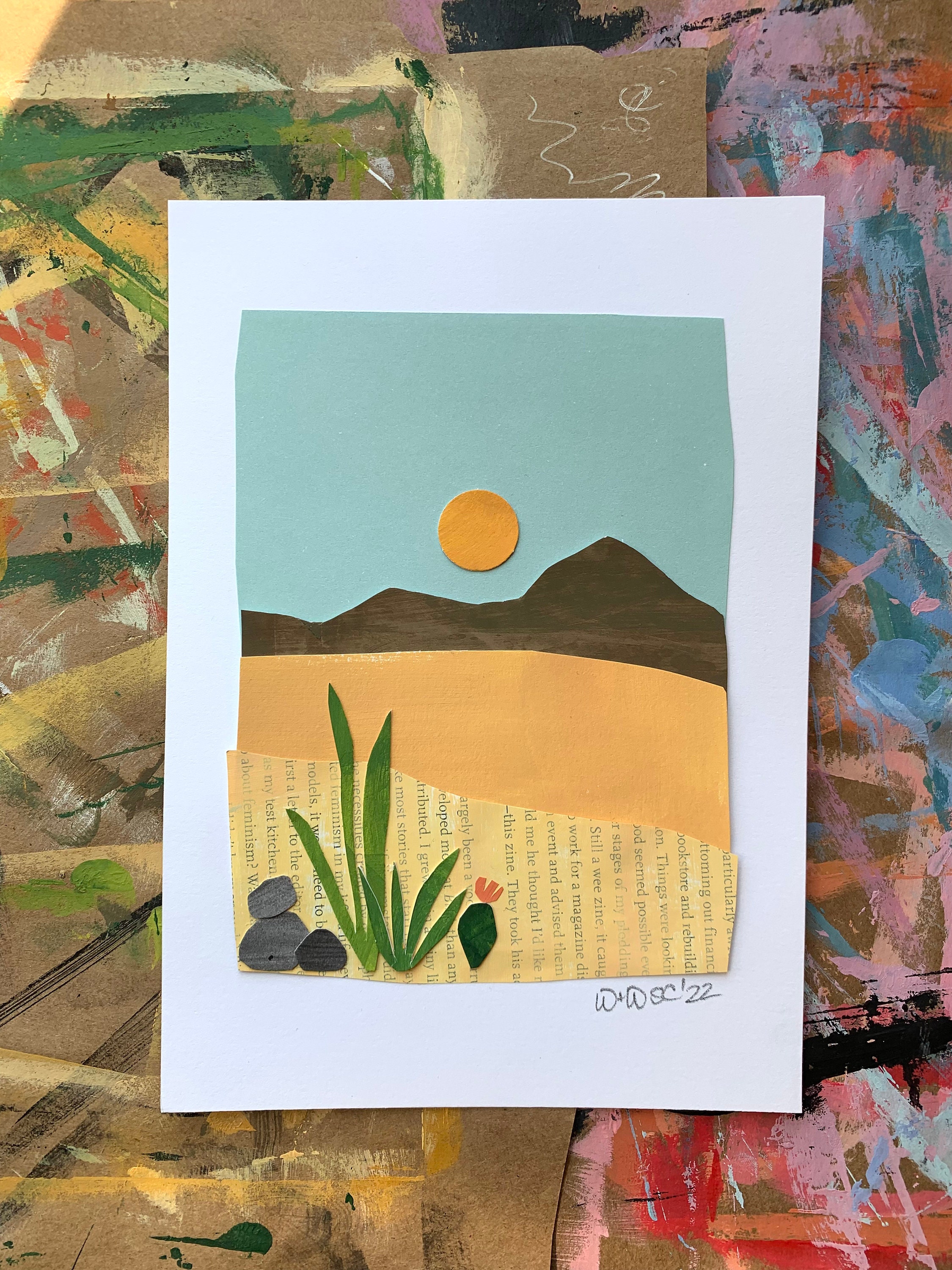 Original Artwork - DESERT SERIES 3 - Cut Paper Collage - Desert ...