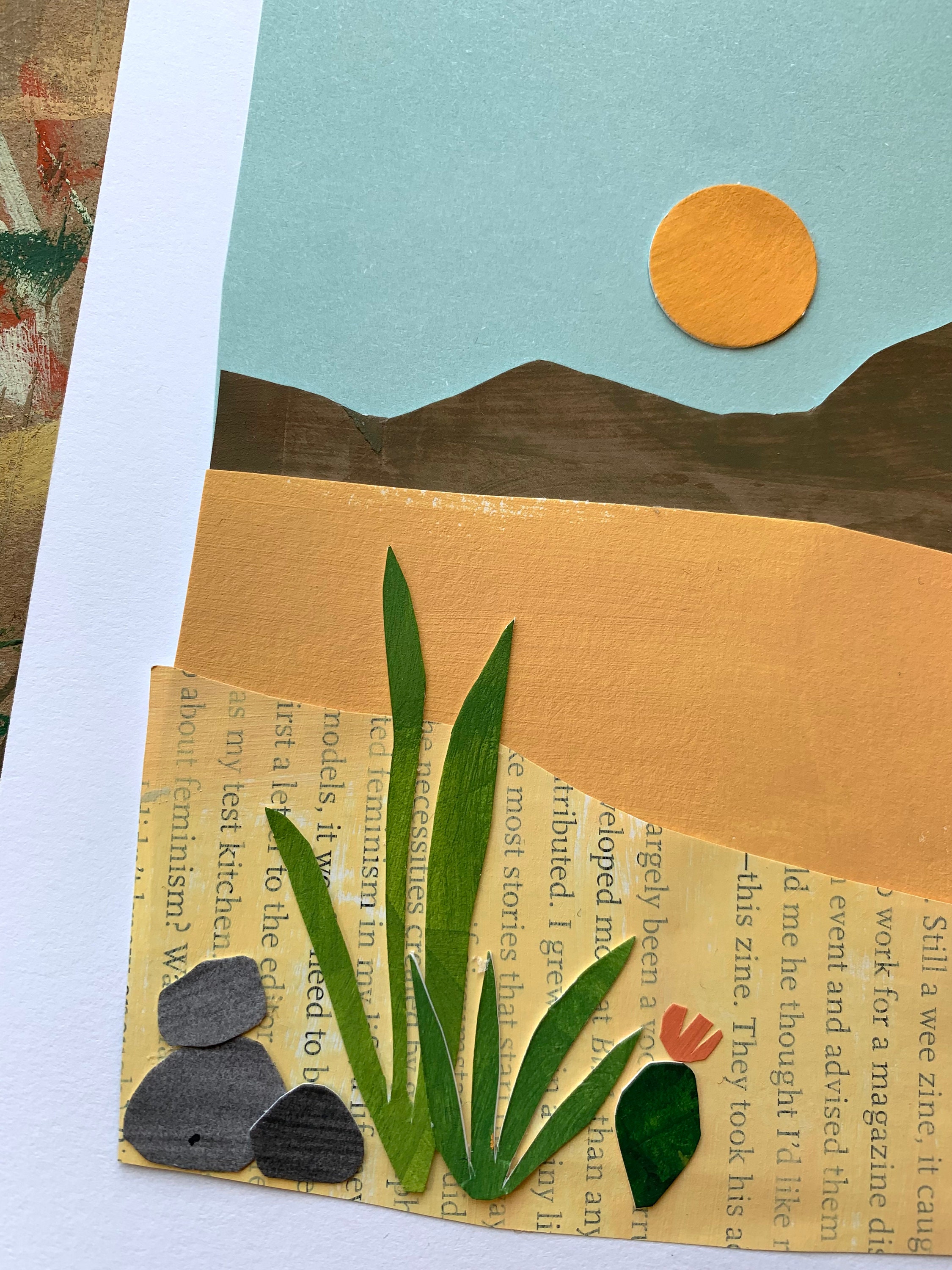 Original Artwork - DESERT SERIES 3 - Cut Paper Collage - Desert ...