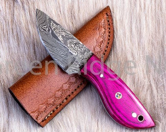 Pink Damascus Knife - Etsy