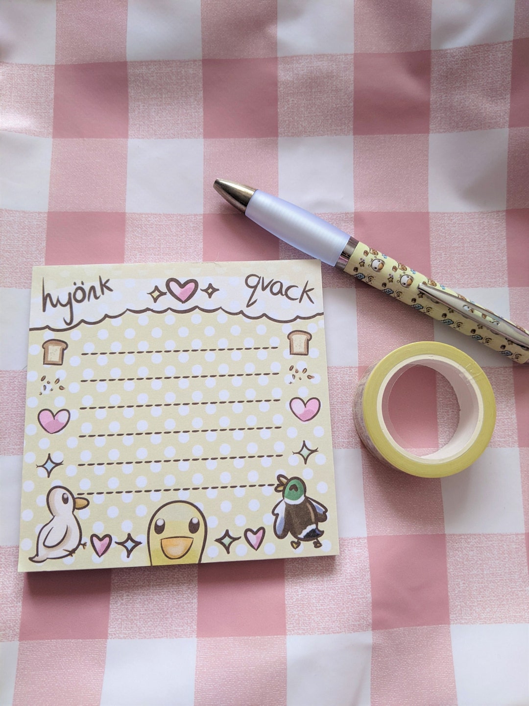 Duck Stationary Bundle, Memo Pad Cute, Cute Stationary Set, Stationary Gifts, Notepad and Pen ...