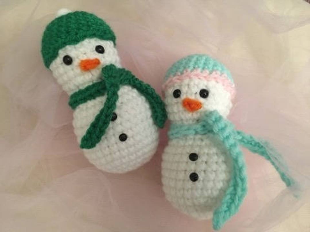 Mini Crochet Snowman Plush - Etsy