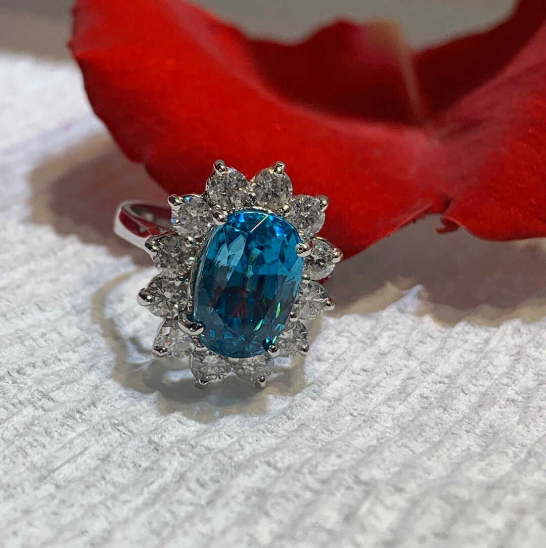 Royal Inspired by Altamira Design, London Blue Ring in 14k White Gold ...
