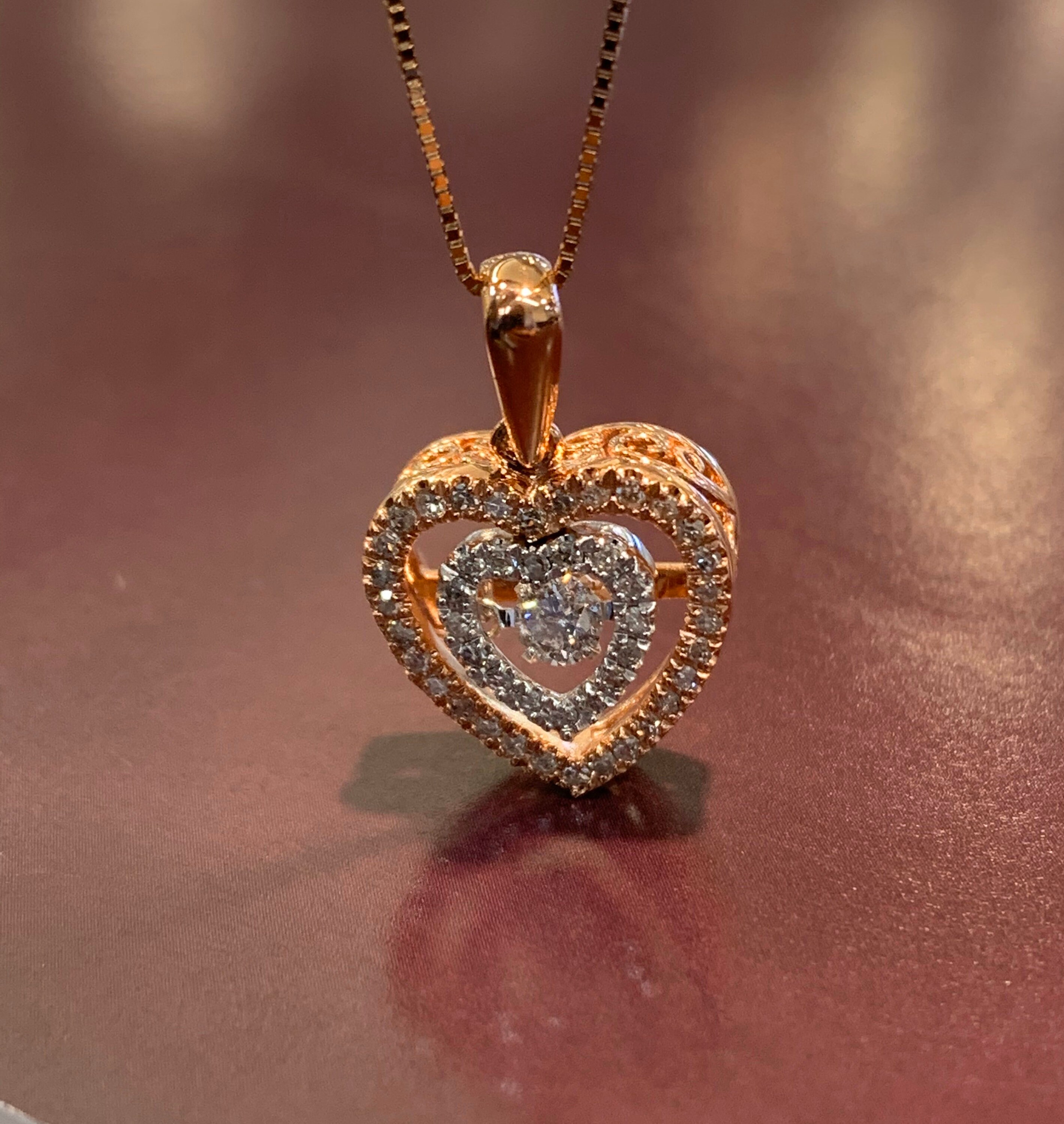 Two Tone Rose Gold Diamond Necklace Pendant | Etsy