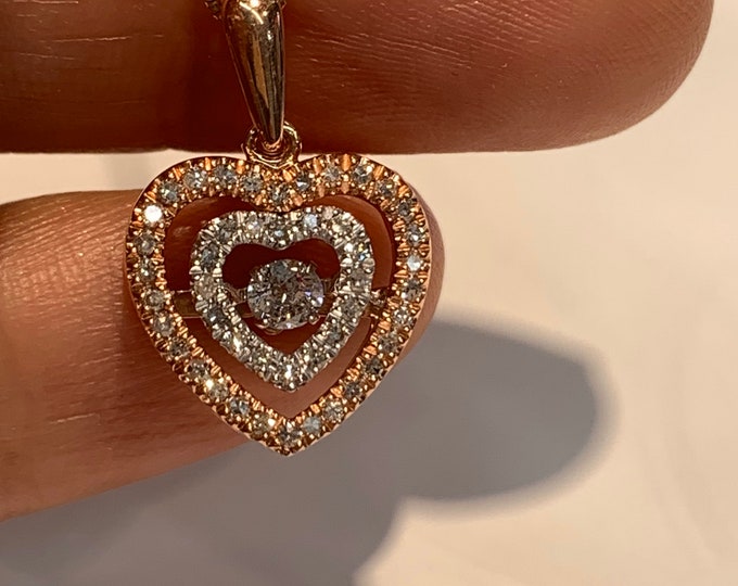 Two Tone Rose Gold Diamond Necklace Pendant - Etsy