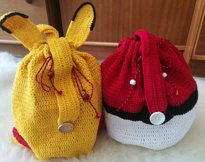Pokemon Pokeball Hat and Backpack 2 for 1 Pattern Hat Size Newborn ...